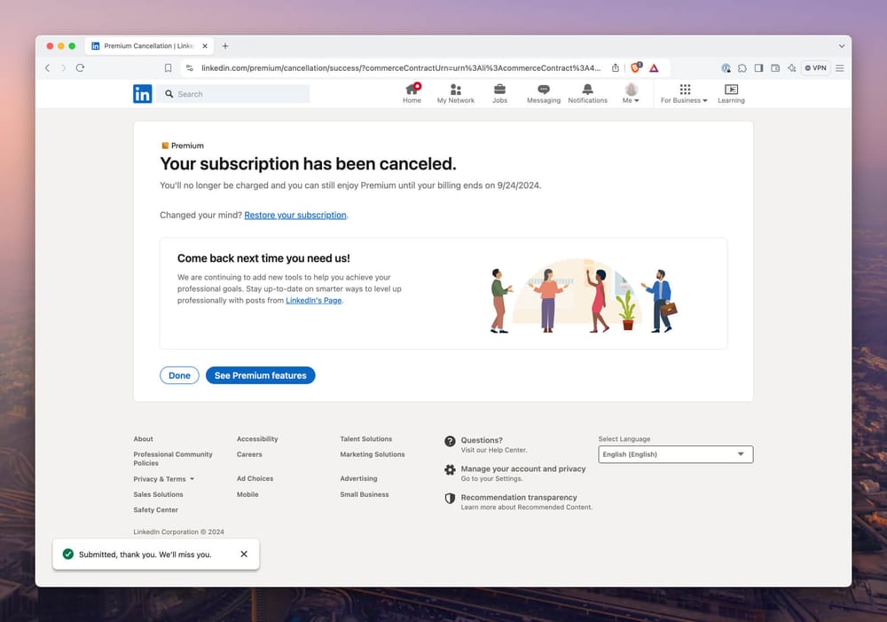 LinkedIn: How to cancel LinkedIn Premium subscription?